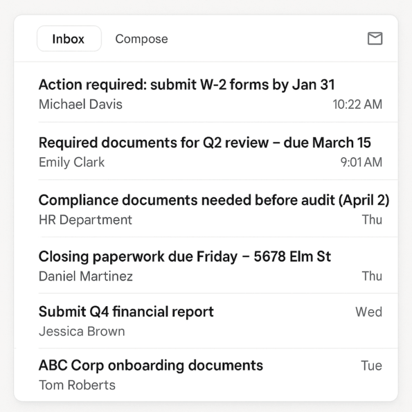 How to write and automate a document request email | Clustdoc